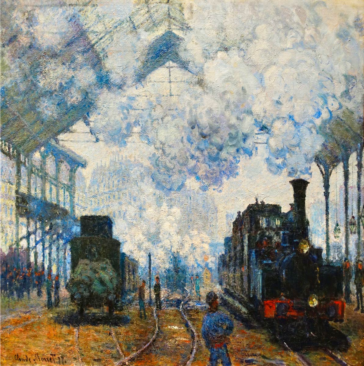 【無料壁紙】クロード・モネ「サンラザール駅の列車の到着 (1877)」 / Claude Monet_Arrival of the ...