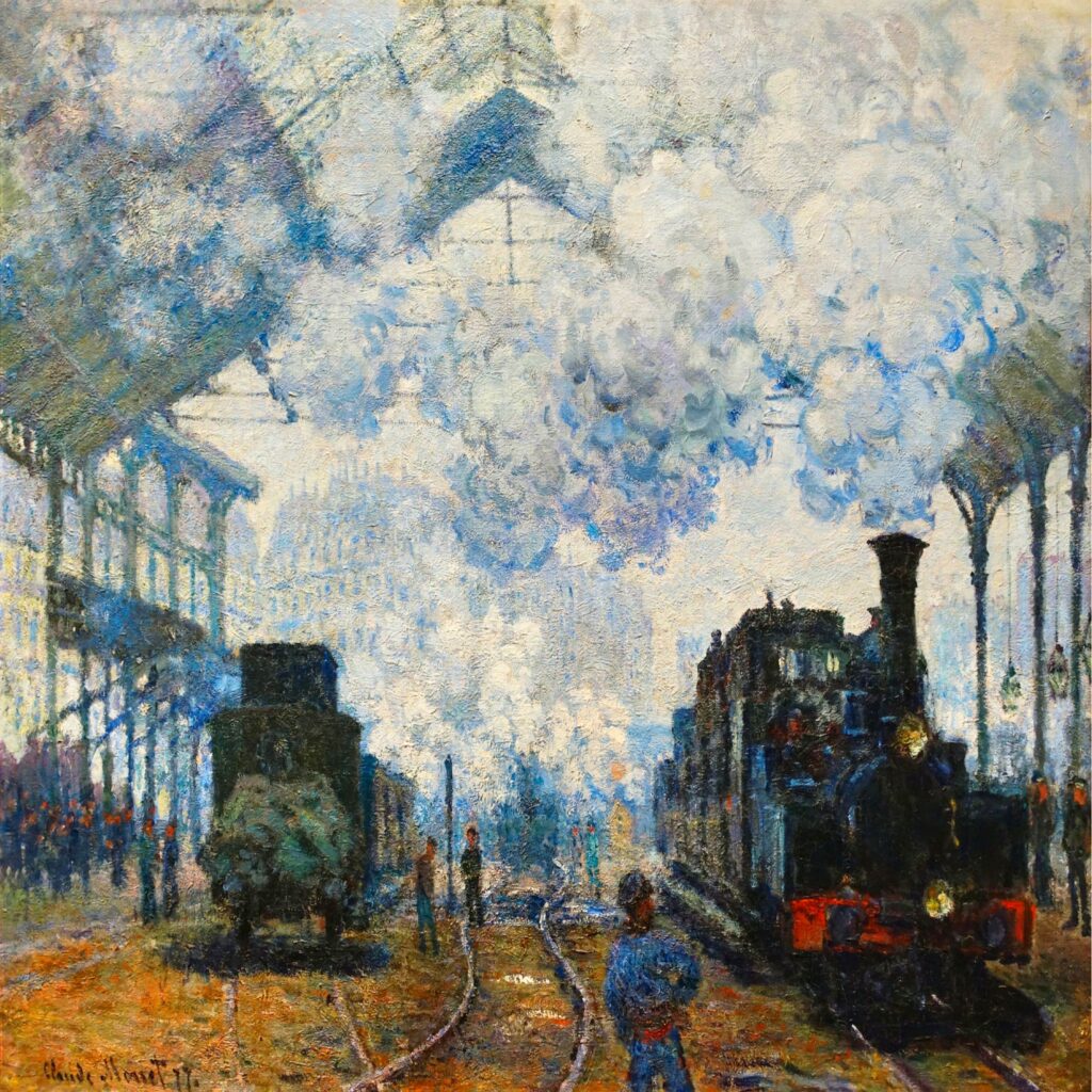 【無料壁紙】クロード・モネ「サンラザール駅の列車の到着 (1877)」 / Claude Monet_Arrival of the ...