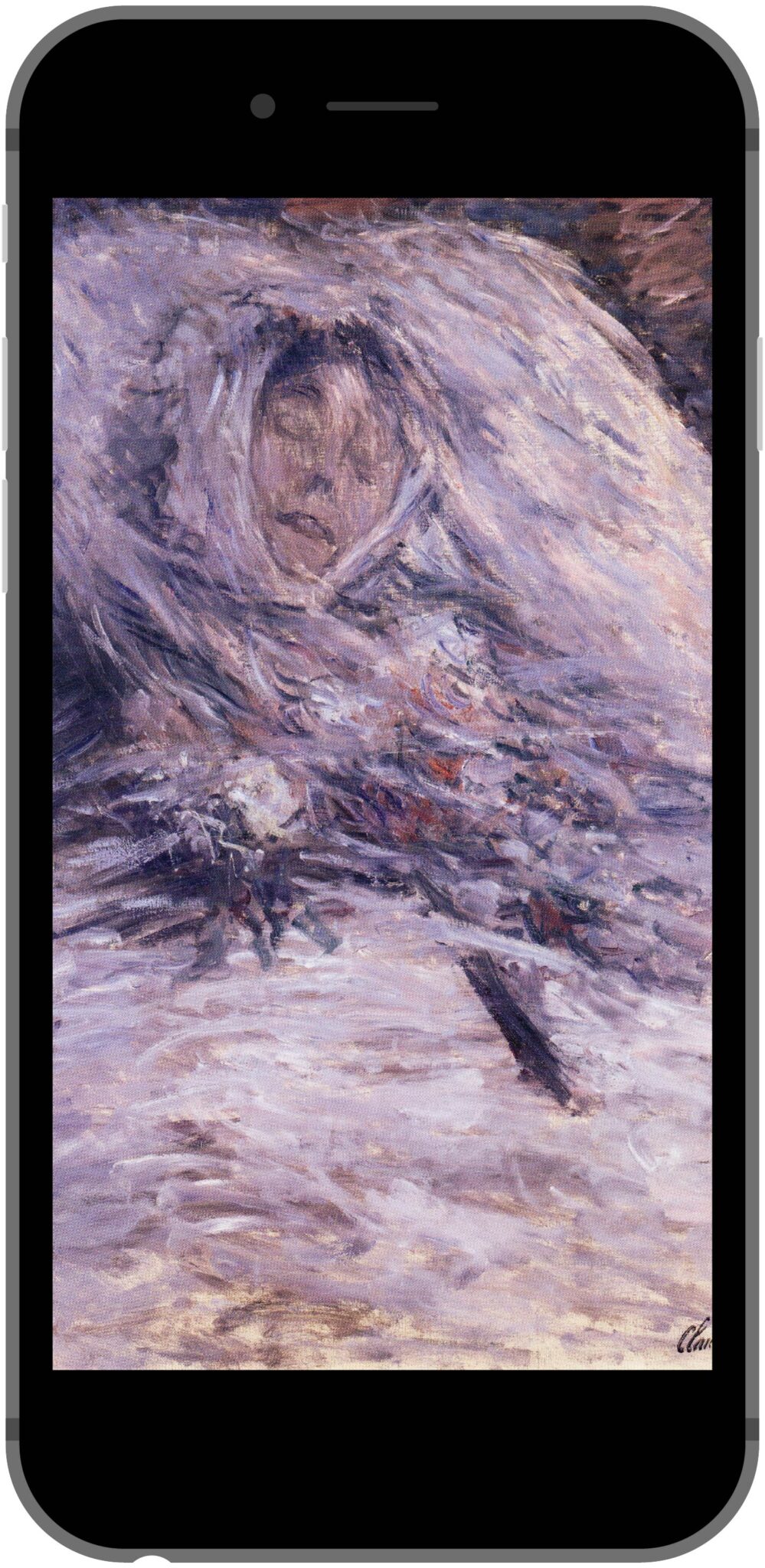 【無料壁紙】クロード・モネ「死の床カミーユ (1879)」 / Claude Monet_Camille Monet on her ...